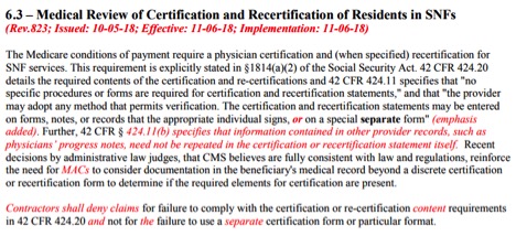 Physician Certification and Recertification of Residents in SNF ...