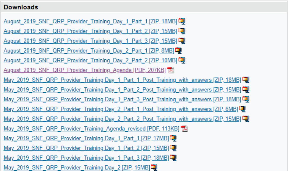 CMS SNF QRP Training Program Materials and More – BriggsNetNews