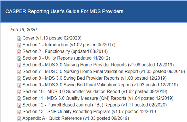 CASPER Guides for PBJ Reports Updated – BriggsNetNews