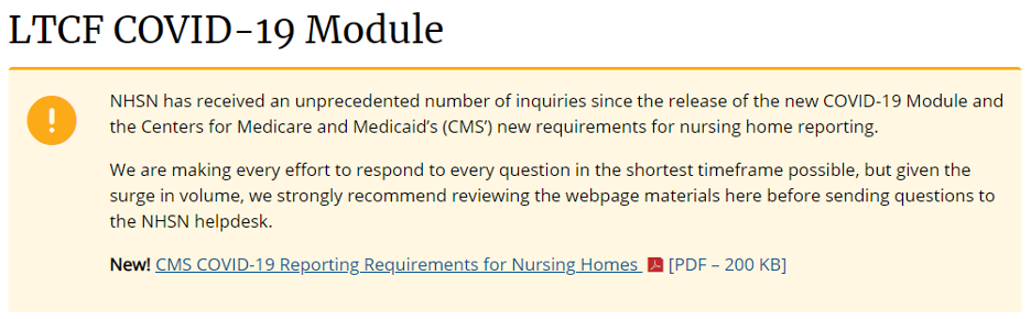 COVID-19 NHSN Reporting Requirements for Nursing Homes – BriggsNetNews