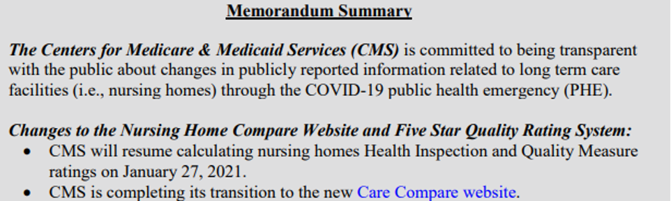 Updates to the Nursing Home Compare Website and Five Star Quality ...