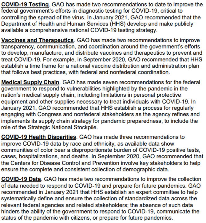 Key Insights from GAO’s Oversight of the Federal Public Health Response ...