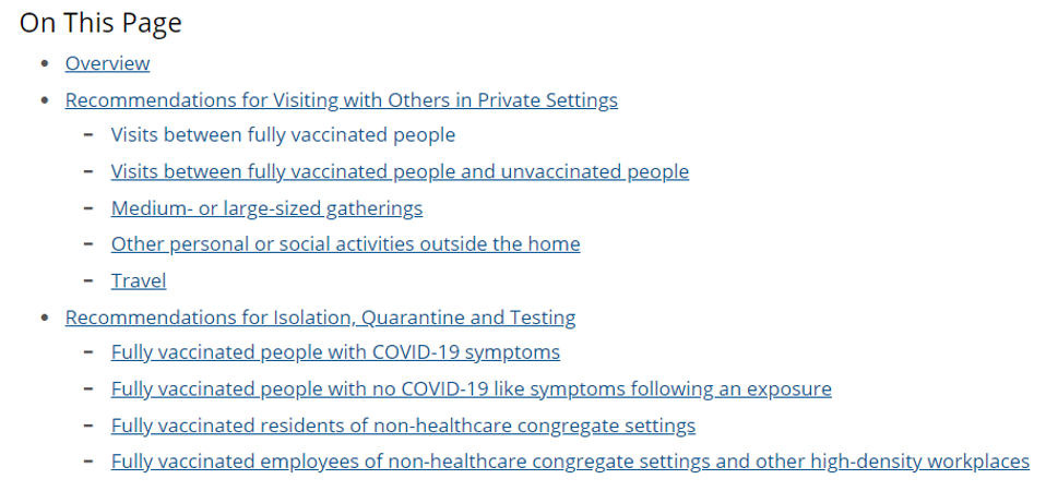 CDC Provides Public Health Recommendations for Fully Vaccinated People ...