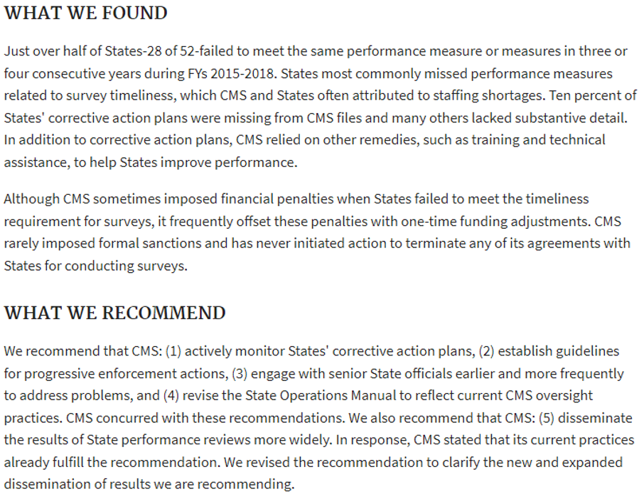 OIG Report: CMS Should Take Further Action to Address States with Poor ...