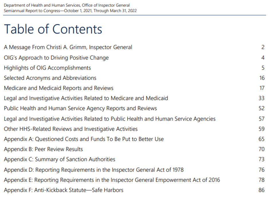OIG Spring 2022 Semi-Annual Report to Congress – BriggsNetNews