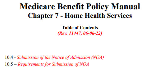 Update to Chapter 7 – Home Health Services – Medicare Benefit Policy ...