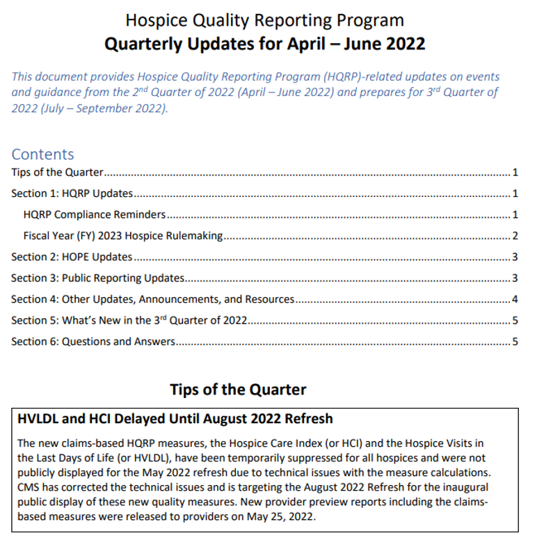 HQRP Quarterly Update for 2nd Quarter of 2022 is Available – BriggsNetNews