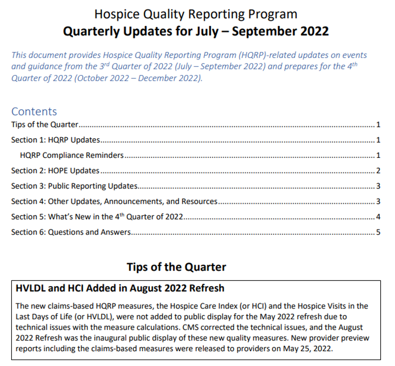 HQRP Quarterly Update for 3rd Quarter of 2022 Available – BriggsNetNews