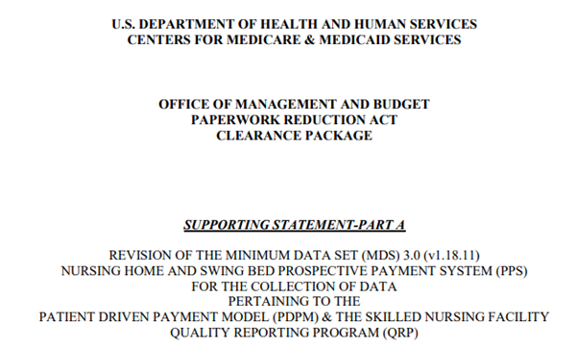 MDS 3.0 v1.18.11 Provider Burden Data From CMS: CMS-10387 – BriggsNetNews