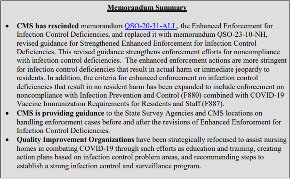 Strengthened Enhanced Enforcement for Infection Control Deficiencies ...