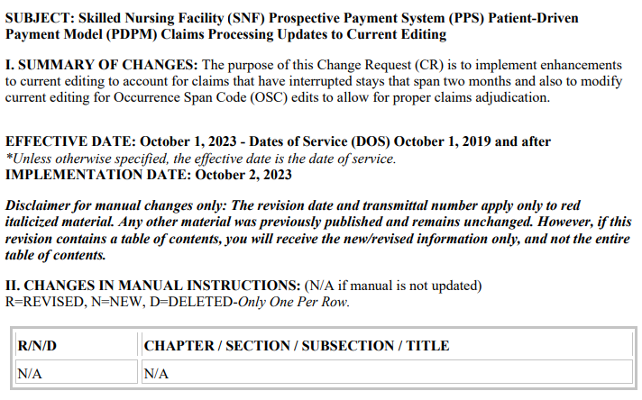 SNF PPS PDPM Claims Processing Updates to Current Editing – BriggsNetNews