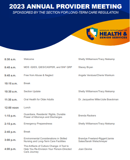 2023 SLCR Annual Provider Meetings – Missouri Department of Health and ...